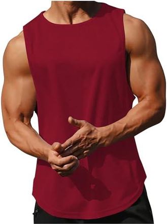 Generic D&eacute;bardeur de sport l&eacute;ger pour homme, couleur unie, &eacute;l&eacute;gant, classique, respirant, confortable, d&eacute;contract&eacute;, sans manches, pour la gym, la course &agrave; pie