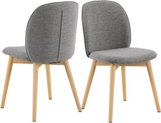 Hellin Hellin - Chaises scandinaves en tissu bouclette (lot de 2) - alix