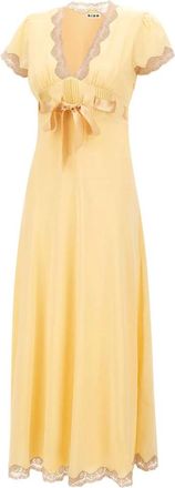 Rixo Rixo, Femme, Robes, Jaune, Taille: 40 FR Marlice Silk Midi Dress