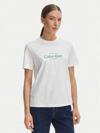 Calvin Klein Jeans T-Shirt NYC Logo LV047F810G Wei&szlig; Classic Fit