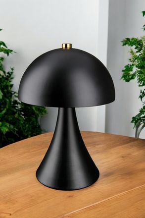 Gilde Deko LED Lampe batteriebetrieben 3 x AA Batterien (nicht enthalten) - leichte Lampe Timerfunktion - kabellos Tischlampe Table Lamp schwarz black Höhe 