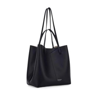 Emporio Armani 1981 Pebbled Leather Tote - - Bags - Damen - Schwarzk - ONE SIZE