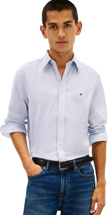 Tommy Hilfiger Herren Flex Poplin Fake Solid Rf Shirt Mw0Mw41711 Hemd L/S, Blue (Bold Blue), L