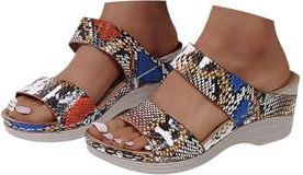 Generic Sandales orthop&eacute;diques compens&eacute;es pour femme - Sandales larges pour femme - Sandales et sandales compens&eacute;es &agrave; bout ouvert pour femme, D kaki., 35.5 EU