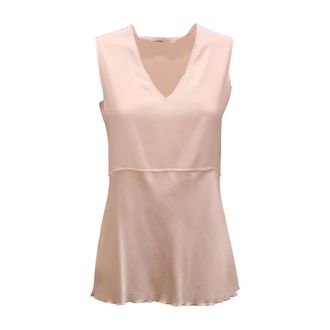 KANGRA Seiden&auml;rmelloses Top Made in Italy - - Tops - Damen - Rosa - S