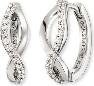 Engelsrufer Damen Creolen Paradise aus Sterling Silber, Zirkonia, Clipverschluss