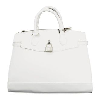 Ga&euml;lle Paris Glattes Eco-Leder Handtasche mit Schloss - - Bags - Damen - Wei&szlig; - ONE SIZE