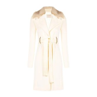 Rinascimento Mantel mit Kunstpelz-Einsatz - - Coats - Damen - Wei&szlig; - S