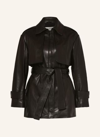 Nour Hammour Nour Hammour Trench-Jacke Priya Aus Leder schwarz