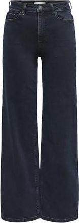 Jacqueline de Yong JdY Jdyfelina-fina Hw Wide DNM Jeansblueblac Felina Jeans Bleu, Blue Black Denim, S / 30L Femmes
