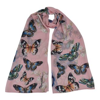 Anuschka Chiffon Schal - 60 x 182 cm - Bedrucktes Kunstmotiv - Butterfly Melody