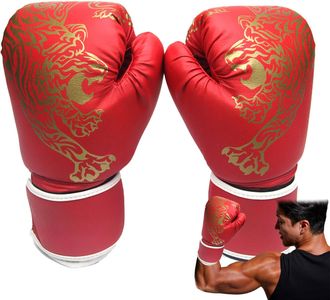 Generico Boxtraining: Kampf aus PU-Leder, atmungsaktiv, Tiger-Druck-Design, gepolsterte Handgelenkst&uuml;tze, langlebige -Ausr&uuml;stung, Zubeh&ouml;r D