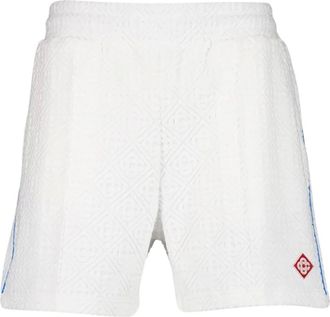 Casablanca Homme, Shorts, Blanc, Taille: L White Tennis Stripe Towelling Shorts