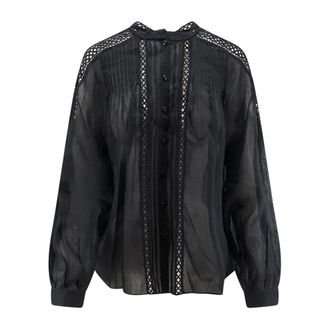 Isabel Marant Hemd mit Rundhalsausschnitt und Stickerei - - Blouses & Shirts - Damen - Schwarzk - M