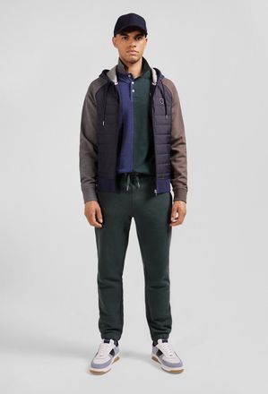 Eden Park Sweatshirt En Coton M&eacute;lang&eacute; Parmenture Matelass&eacute;e Bleu Marine Coupe Regular