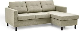 Atlantic Home Collection TEA03-03 Polsterecke, Ecke beidseitig montierbar, Creme, 189 x 150 x 81 cm