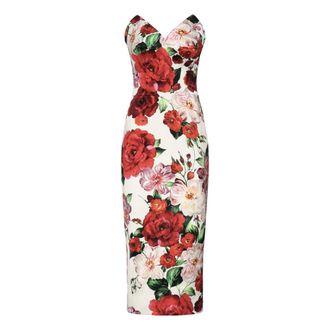 Dolce & Gabbana Femme, Robes, Multicolore, Taille: 34 FR Sans manches Blanc Multicolore Robe Italie Fabriquée