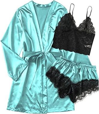 Generic Peignoir Satin Doubl&eacute; Polaire Peignoirs Homme &Acirc;g&eacute;es Surpyjama &Acirc;g&eacute;e L&eacute;ger Confortable Plage Fillette Japonais Bleu Beaux Velour Renard Epaisse Grenouil