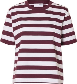 Selected Slfessential Ss Striped Boxy Tee Noos
