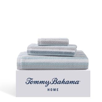 Tommy Bahama Ocean Bay Collection Handtuch-Set - 100% Baumwolle, ultraweich und saugfähig, farbecht, Öko-Tex Zertifiziert, blau, 3 Piece