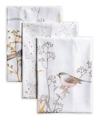 Maison d'Hermine Medow Florals-Beige 100% Baumwolle Set von 3 Multi-Purpose Küchenhandtuch | Bar Handtücher | Frühling/Sommer (50 cm X 70 cm)