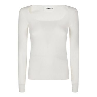 P.A.R.O.S.H. P.a.r.o.s.h., Femme, Pulls, Blanc, Taille: 42 FR Pull &agrave; col rond et manches longues