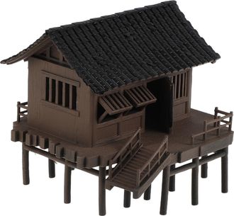 Valiclud Antikes Miniatur Pavillonmodell aus Kunstharz Realistische Chinesische Gartendekoration f&uuml;r Schreibtisch Aquarium und Kleine R&auml;ume Filigrane Architekt