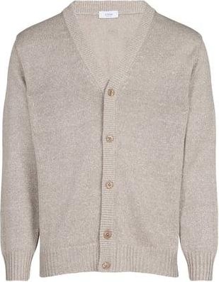 Eton Gilet boutonn&eacute; col v en lin e ten coton m&eacute;lang&eacute;s