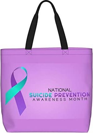 Generic Sac Fourre-Tout Sensibilisation &Agrave; La Pr&eacute;vention Du Suicide Sac Femme Plage Avec Poign&eacute;es Lavables Sacs En Toile Pour Femmes, Pour Burea, &Eacute;cole, Voyage