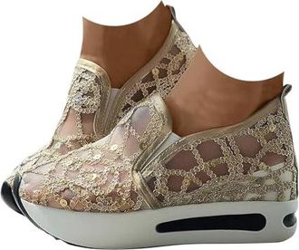 Generic Baskets tendance pour femme 2025, broderie florale, maille respirante, chaussures de marche orthopédiques, légères, confortables, décontractées, éléga