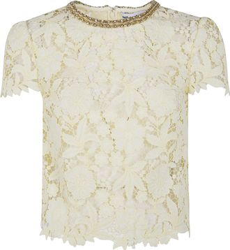 Self Portrait Yellow Lace Top