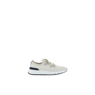 Brunello Cucinelli Homme, Chaussures, Blanc, Taille: 44 EU Cotton Chin&eacute; Knit Runners