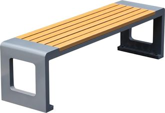 Generic Wetterfeste Gartenb&auml;nke 2 Sitzer Stabile Stuhlbeine aus Doppellagigem Stahl Terrassenbank Sitzfl&auml;che aus Holz-Kunststoff Balkonbank f&uuml;r Wohnungsbalkon