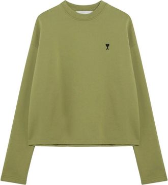 Ami Femme, Sweatshirts et sweats &agrave; capuche, Vert, Taille: 42 FR Quota - SweaT-shirt Logo Contrast&eacute;