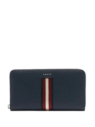 Bally portefeuille zipp&eacute; &agrave; d&eacute;tail de ruban - Bleu