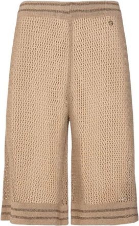 Ga&euml;lle Paris Femme, Shorts, Beige, Taille: 42 FR Mesh Knit Bermuda Shorts
