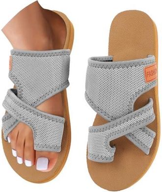 Generic Sandales orthopédiques pour femme avec soutien de la voûte plantaire, chaussures de marche décontractées et respirantes en maille creuse respirante po