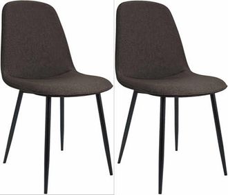 Clp Lot de 2 chaises de Salle &agrave; Manger rembourr&eacute;es Maryam, Chaise de Cuisine avec Dossier et Structure en m&eacute;tal Noir, supporte &agrave; 150 kg, Couleur:Marron, M