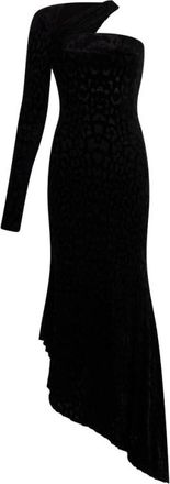 Roberto Cavalli Femme, Robes, Noir, Taille: 38 FR Robe Asym&eacute;trique Avec Motif Peau De Jaguar