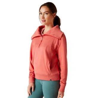 Ariat Womens Fern 1/2 Zip Sweatshirt Long Sleeve in Heather Baked Apple, Size X-Small, by Ariat