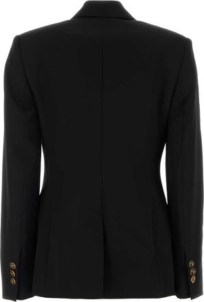 Versace Womens Informal Jacket Heavy Weight Wool Grain De Poudre Black Giacche E Gilet