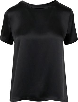 Max Mara Femme, Blouses et Chemises, Noir, Taille: 42 FR Rebecca Satin T-shirt