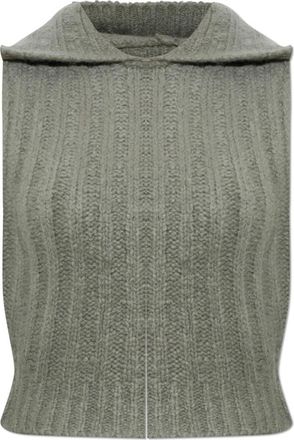 Rick Owens Gilet Capuche en Cachemire - Femme - Pulls - Gris - Taille: 38 FR