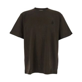 J.W.Anderson Homme, Tops, Brun, Taille: M Broderie Ancre Marron T-shirt Polo