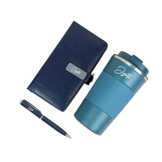 Generic avec stylo, gobelet &agrave; caf&eacute; avec nom, journal intime 3 en 1, stylo, gobelet, cadeau personnalis&eacute; pour anniversaire de mari, Nouvel An, cadeau dentrepri