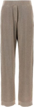 Brunello Cucinelli Femme, Pantalons, Beige, Taille: 40 FR Vanis&eacute; Knit Pantalons