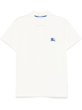 Burberry polo &agrave; logo EKD brod&eacute; - Blanc