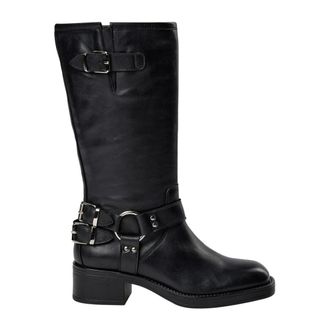 Sofie Schnoor Femme, Chaussures, Noir, Taille: 40 EU Chunky Heel Bottines en Cuir Noir