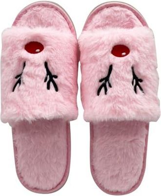 Generic Pantoufles dHalloween pour adultes, chaussures dint&eacute;rieur pelucheuses en peluche avec motif visage de citrouille, pantoufles dint&eacute;rieur douces et chau