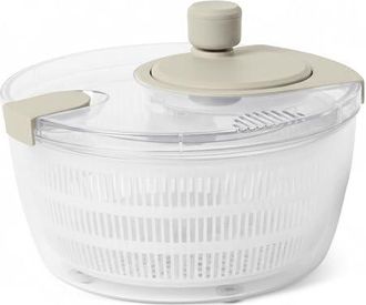 Amazon Basics Salatschleuder, BPA-frei, 4L, Leinengrau